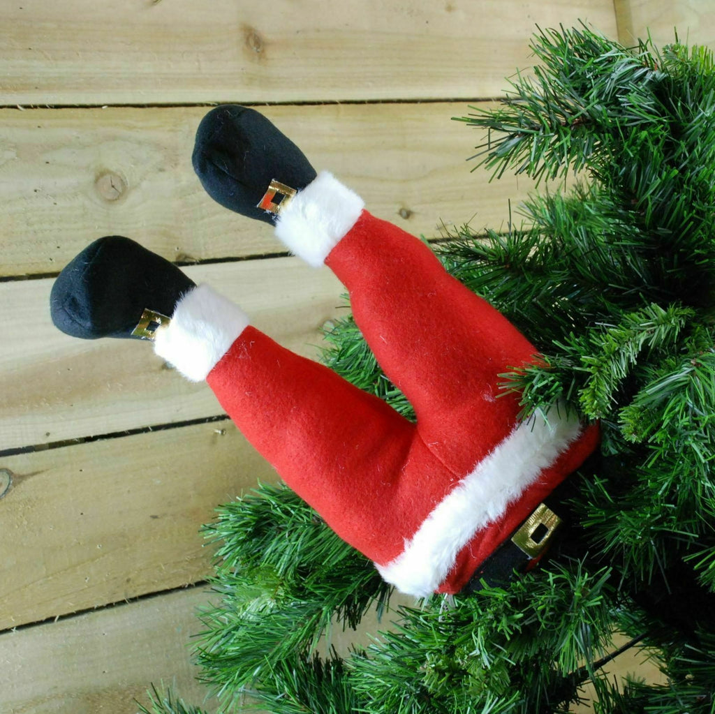 Bendy Santa Legs Christmas Tree Decoration - Medium 35cm – Ample