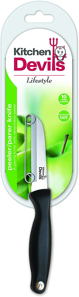 Kitchen Devils Lifestyle Peeler/Parer Knife, Black – Ample