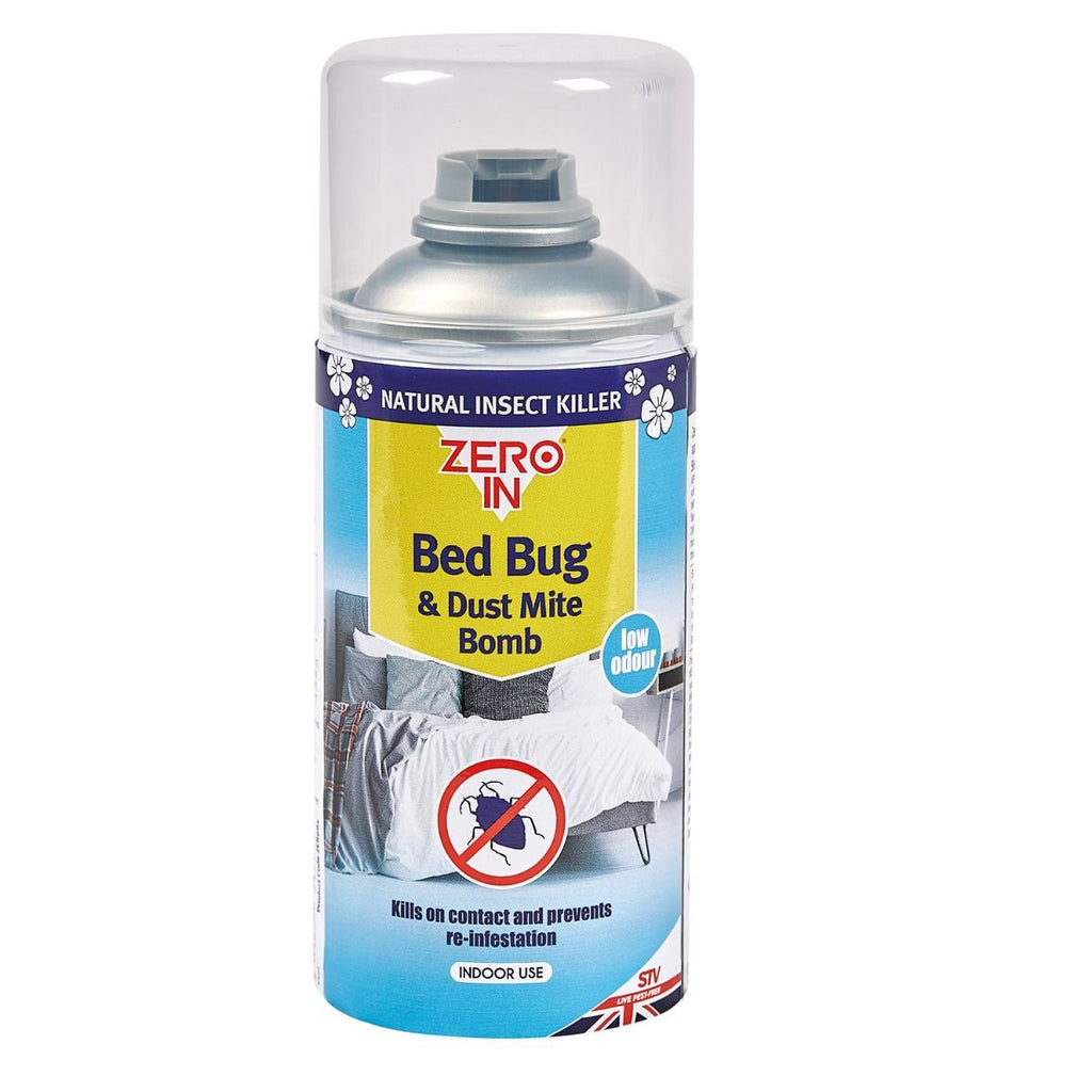 Zero In Bed Bug & Dust Mite Killer Bomb 150ml One-Shot Aerosol – Ample